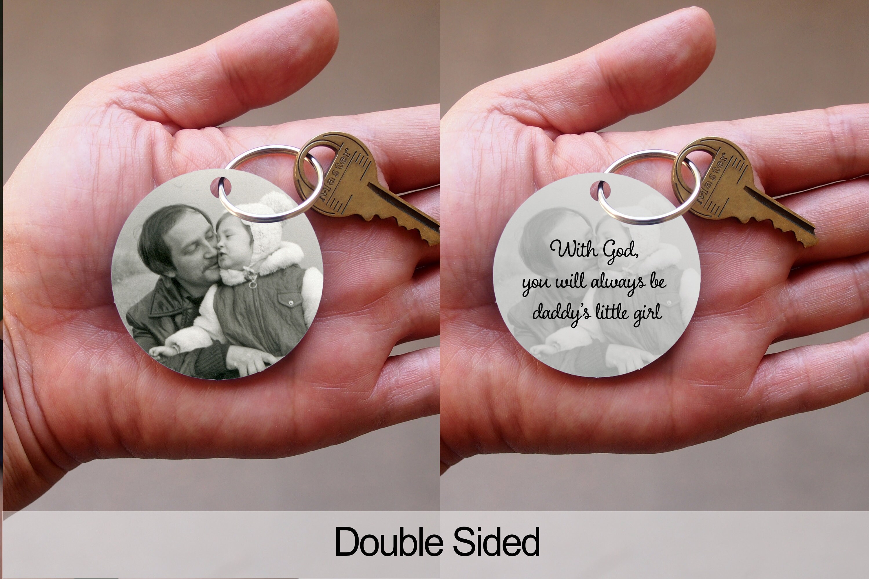 Personalized Dad Key Chain, Custom Photo, Photo Keychain, Father's Day ...