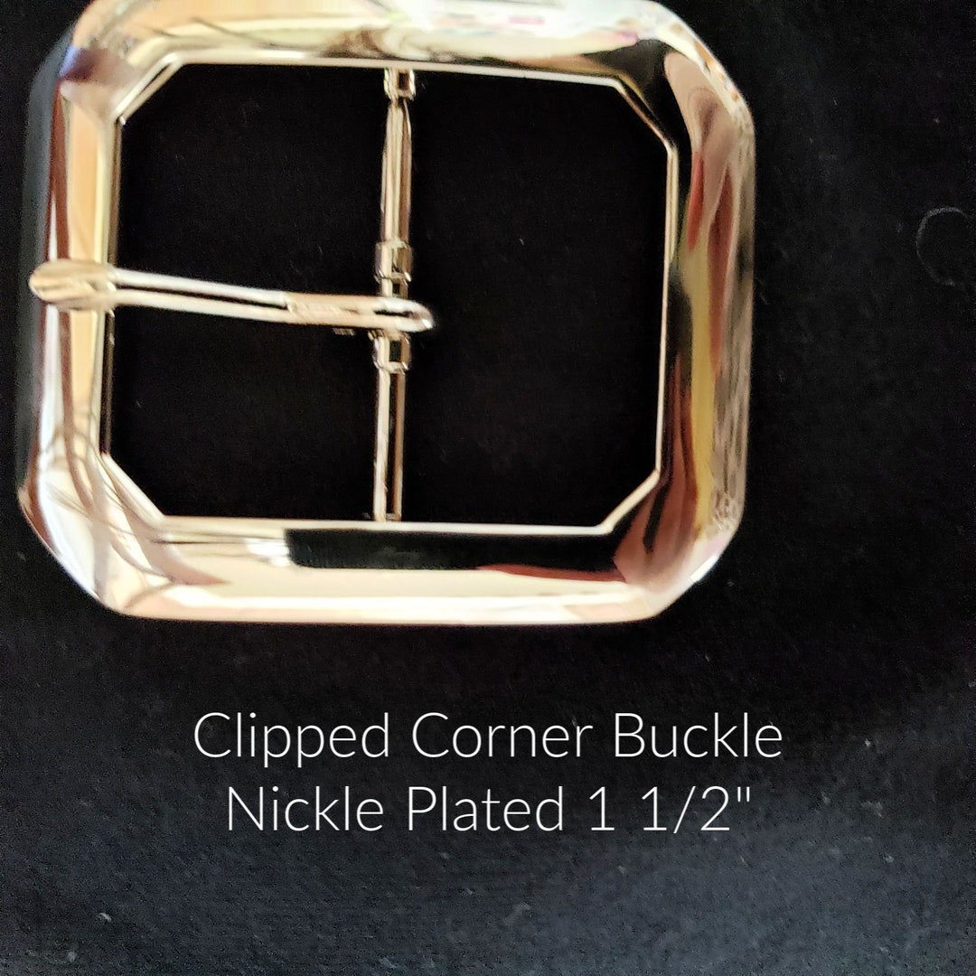 Silver Nickle Plated Clipped Corner Buckle 1 1/2 - Etsy
