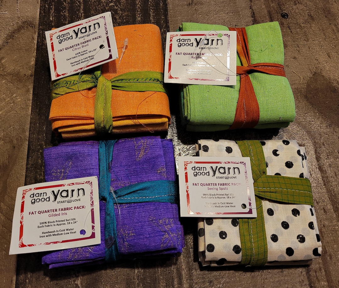 Darn Good Yarn Fat Quarter Bundle Lot 2 Cotton & 2 Silk Bundle Sets - Etsy