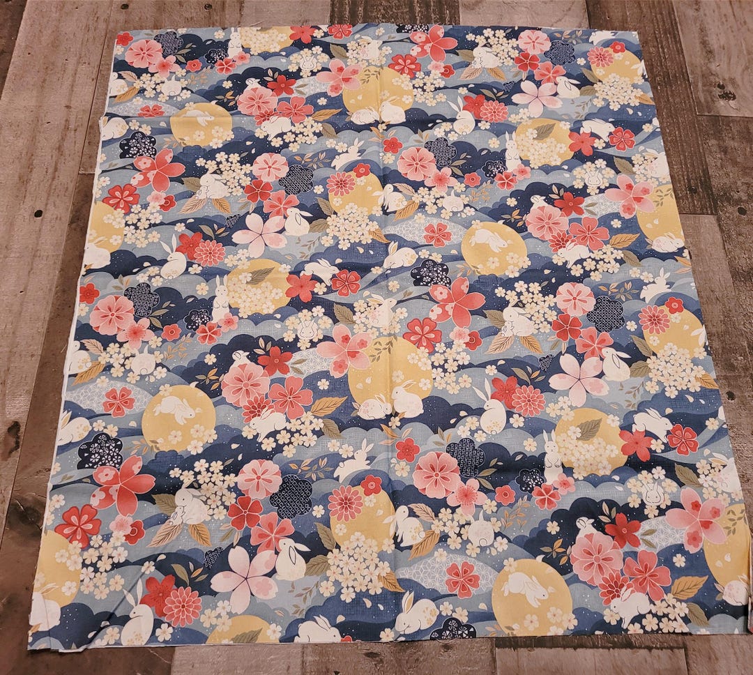 Paintbrush Studio, the Moon Rabbit, Japanese Floral - 22" {NO SELVAGE ...