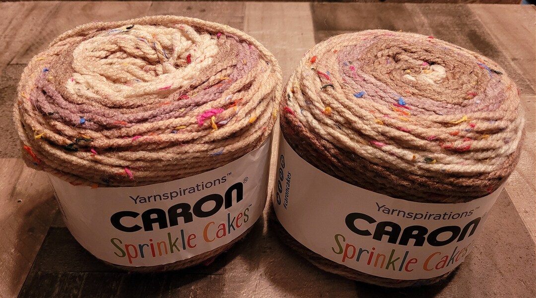 Caron Sprinkle Cakes 2 Skeins Mocha Rainbow - Etsy