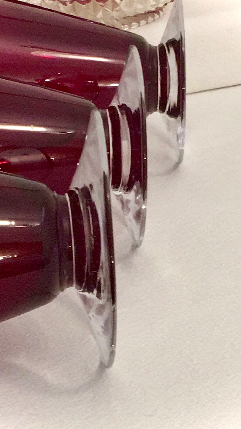 Wine Glasses Ruby Red/ Water Wine Glasses/ Vintage Wine - Etsy