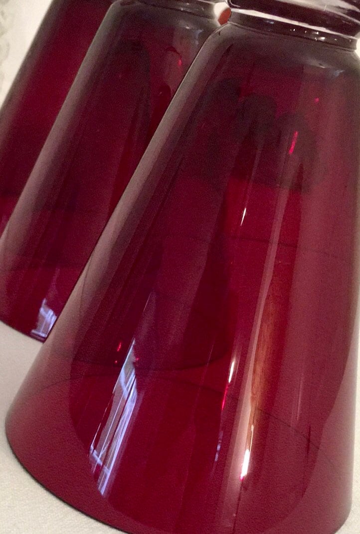 Wine Glasses Ruby Red/ Water Wine Glasses/ Vintage Wine | Etsy