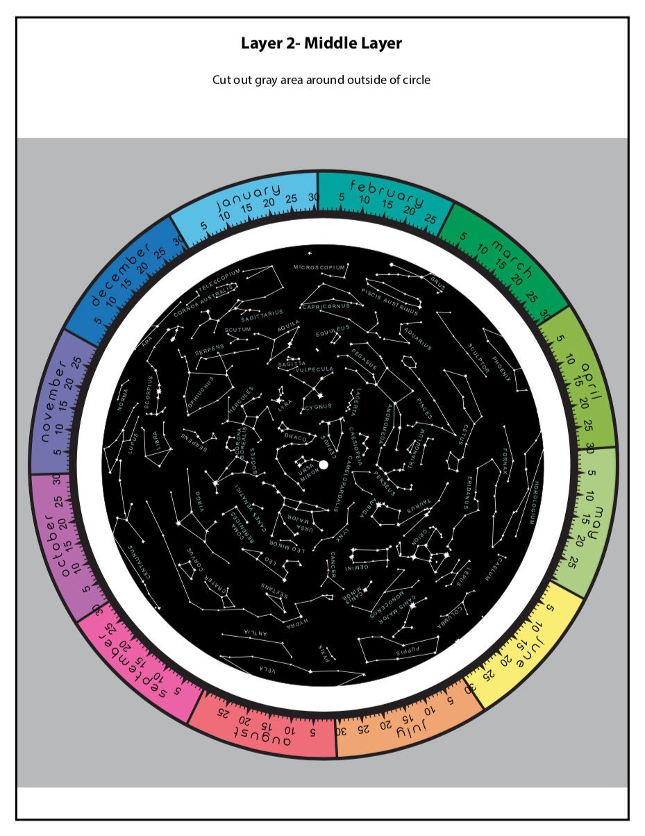 Star Map Planisphere Printable File - Etsy México