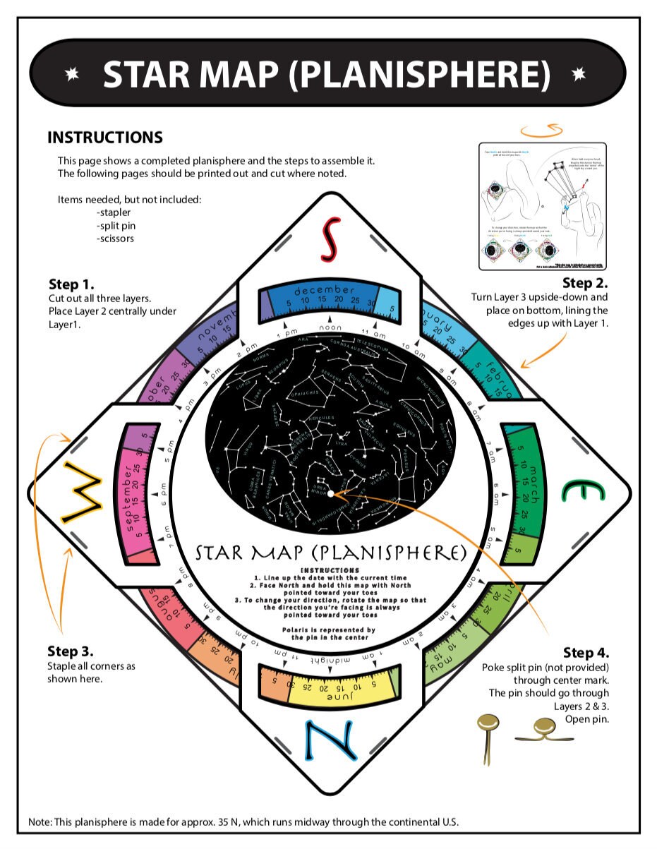 Star Map Planisphere Printable File - Etsy México
