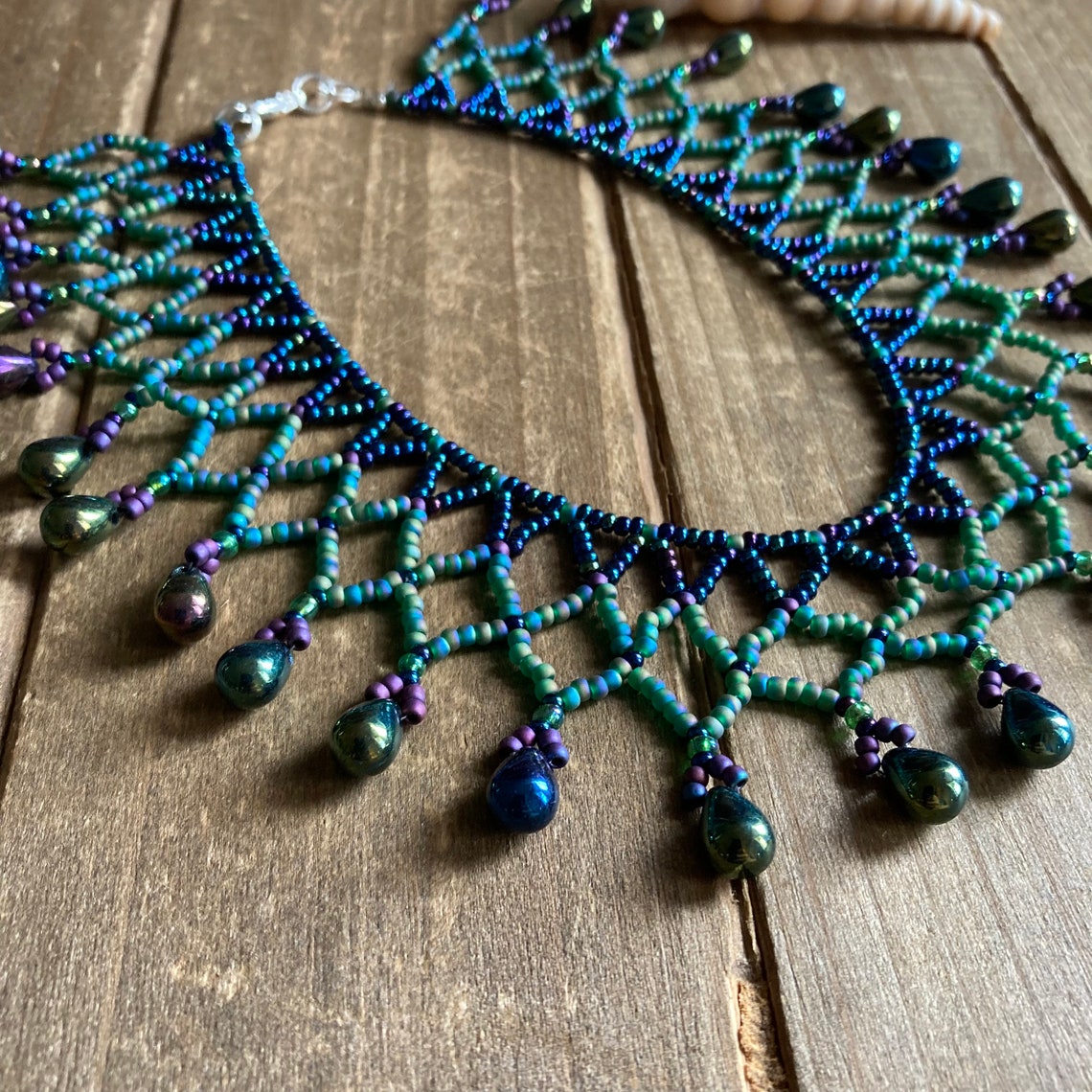 Tribal Anklet Netted Beaded Anklet Native Boho Anklet Festival - Etsy