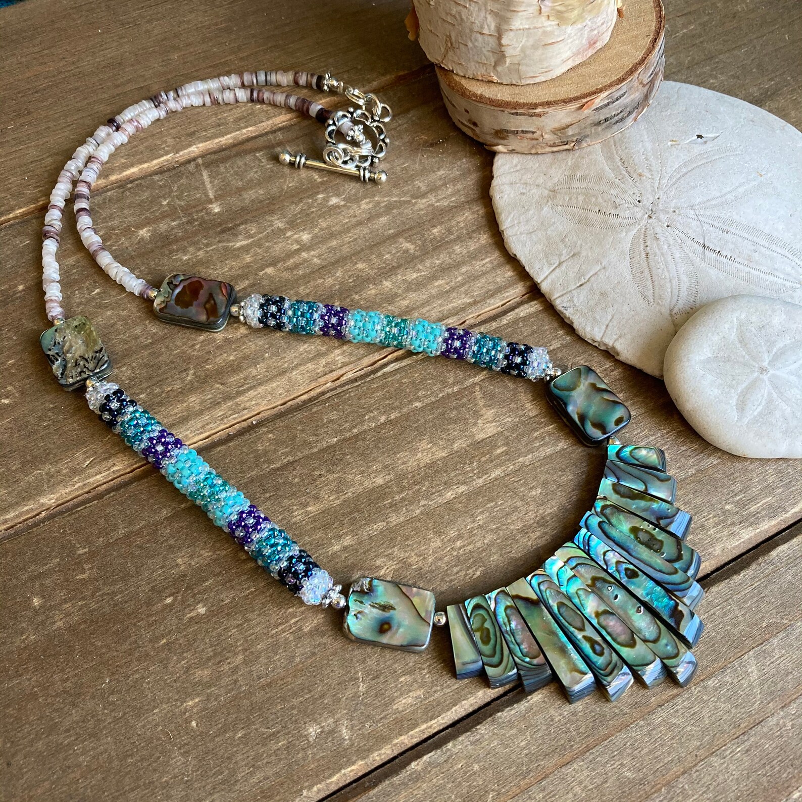 Abalone Necklace Beach Handmade Native Boho Necklace Puka - Etsy
