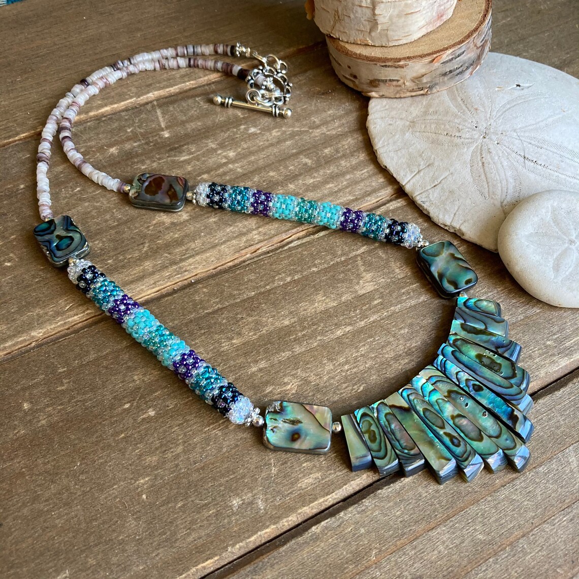 Abalone Necklace Beach Handmade Native Boho Necklace Puka - Etsy