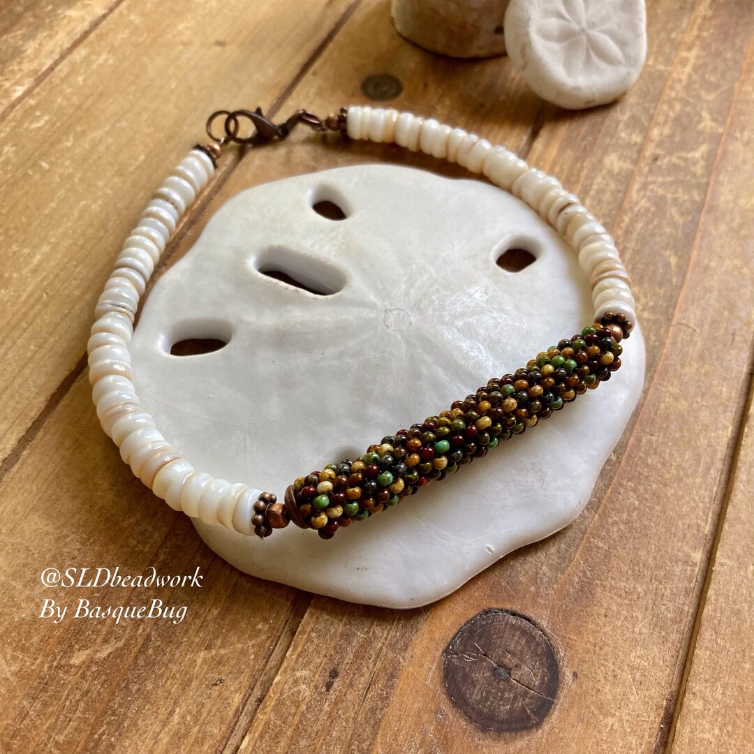 Puka Shell Anklet Native Beaded Tahitian Shells Rainbow Native American ...