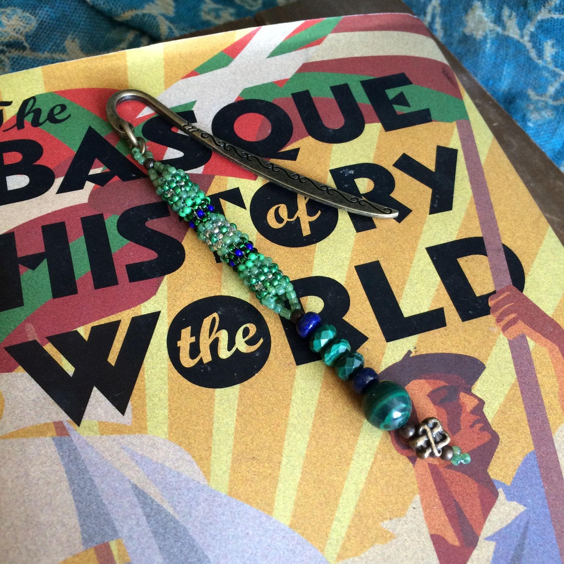 Malachite Bookmark Bronze Celtic Knot Irish Green Boho Bookmark Bronze ...