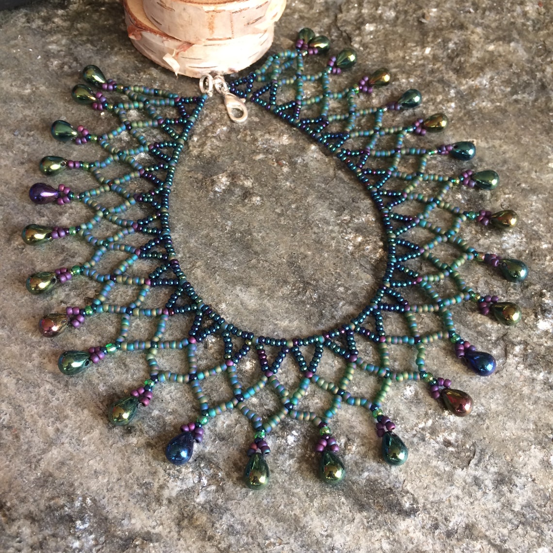 Tribal Anklet Netted Beaded Anklet Native Boho Anklet Festival - Etsy