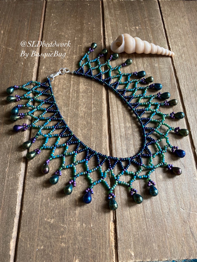 Tribal Anklet Netted Beaded Anklet Native Boho Anklet Festival - Etsy