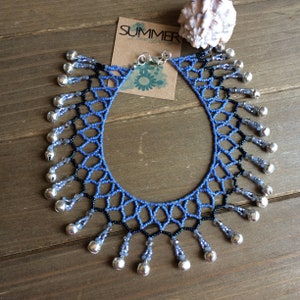 Clapper Anklet Beaded Blue Bells Netted Anklet Native Boho - Etsy