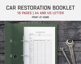Car Restoration Checklist Template - Etsy