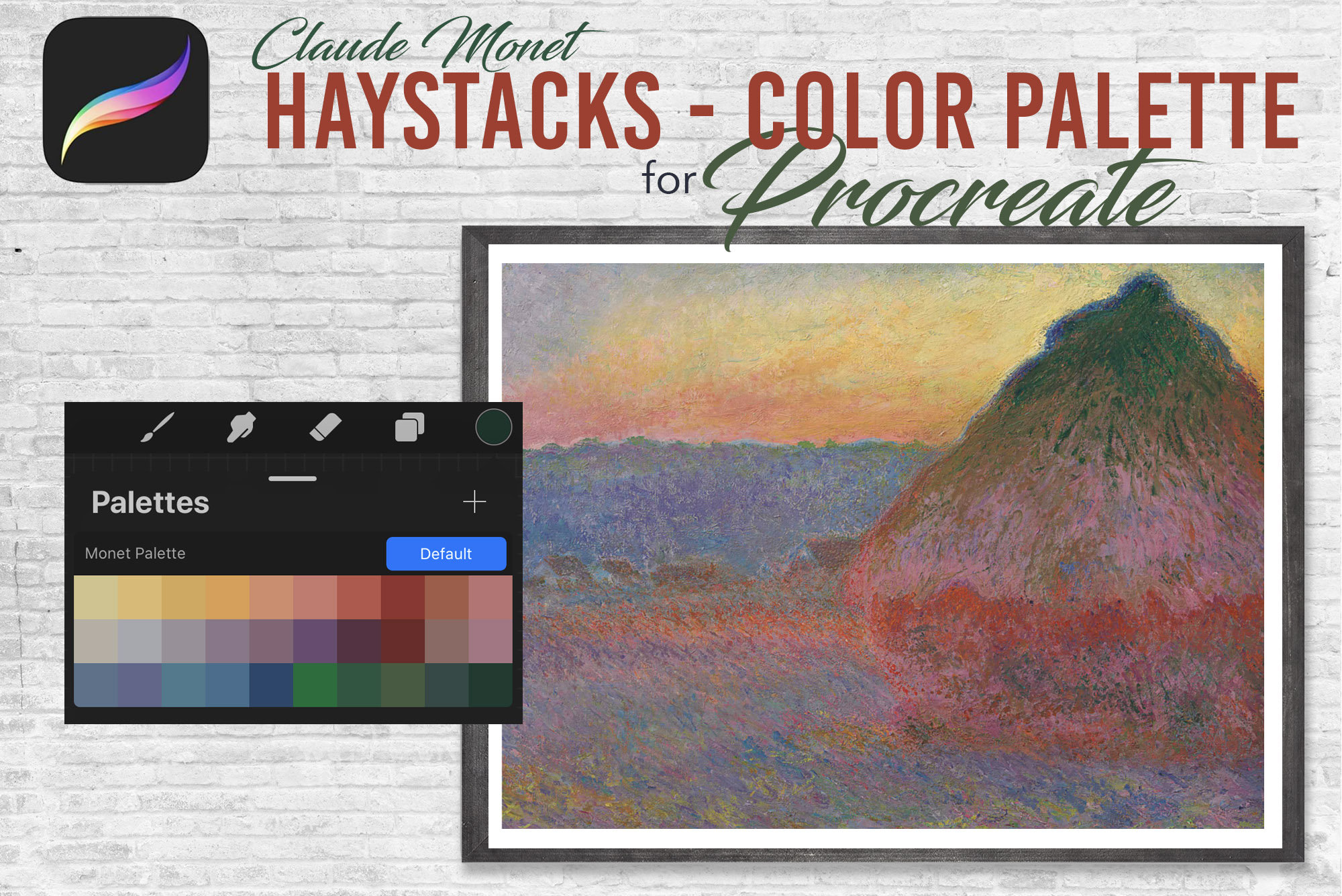 Procreate: Color Palette - Monet - Haystacks - Etsy