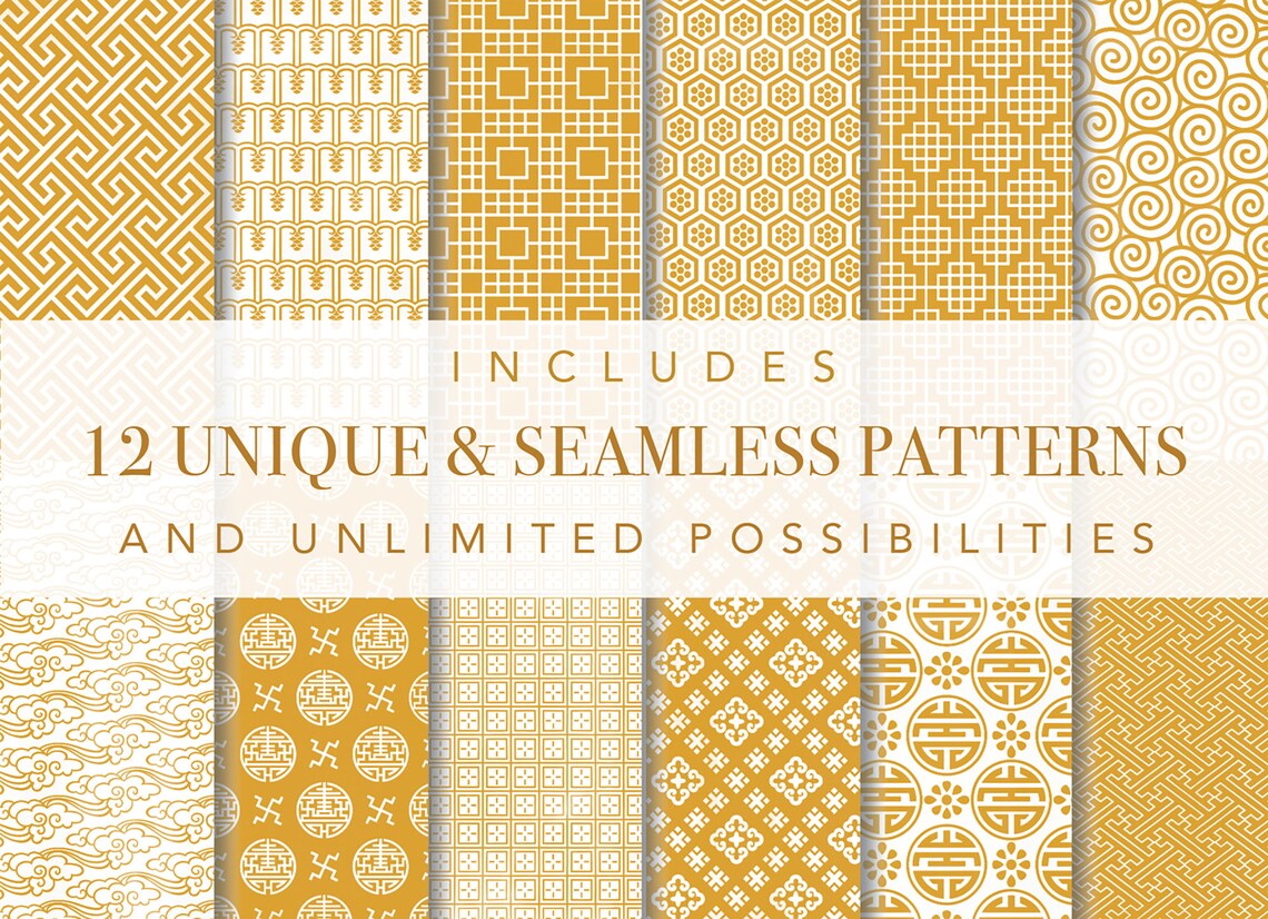 Procreate: Seamless Pattern Brushes Chinese Motifs Set Two - Etsy