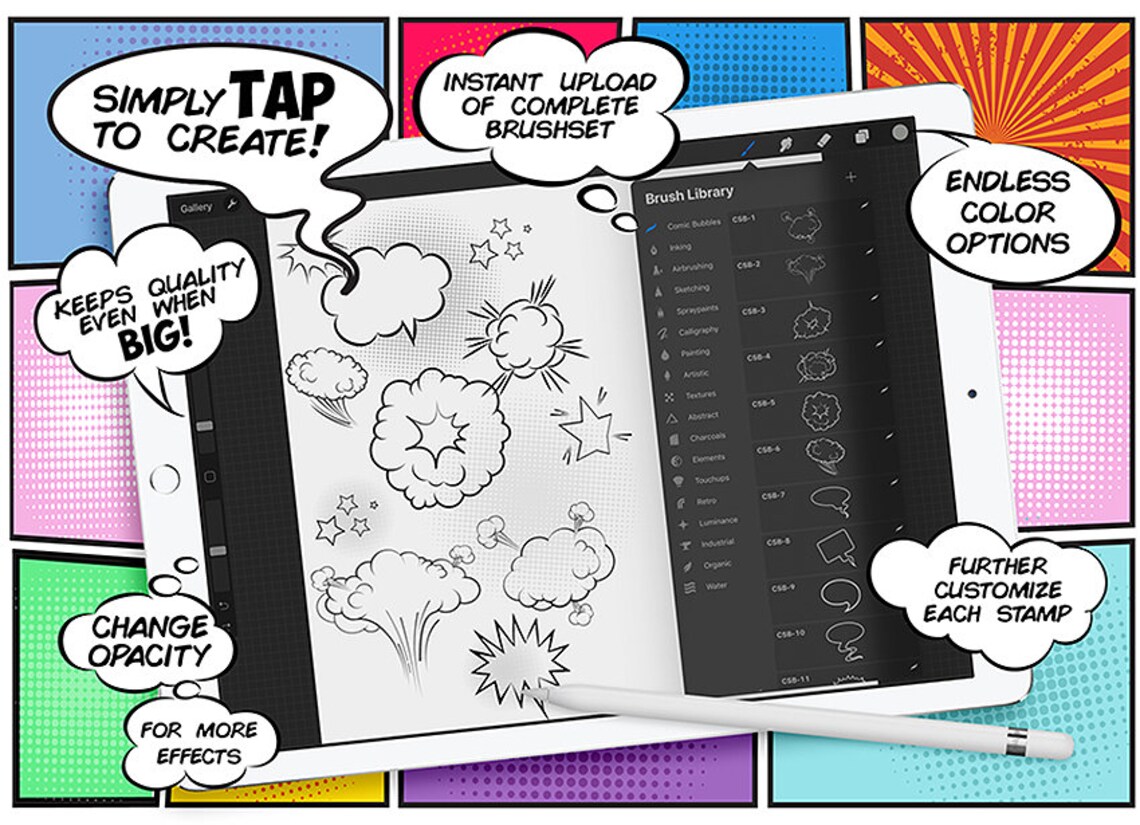 Procreate Stamps: Comic-style Bubbles - Etsy