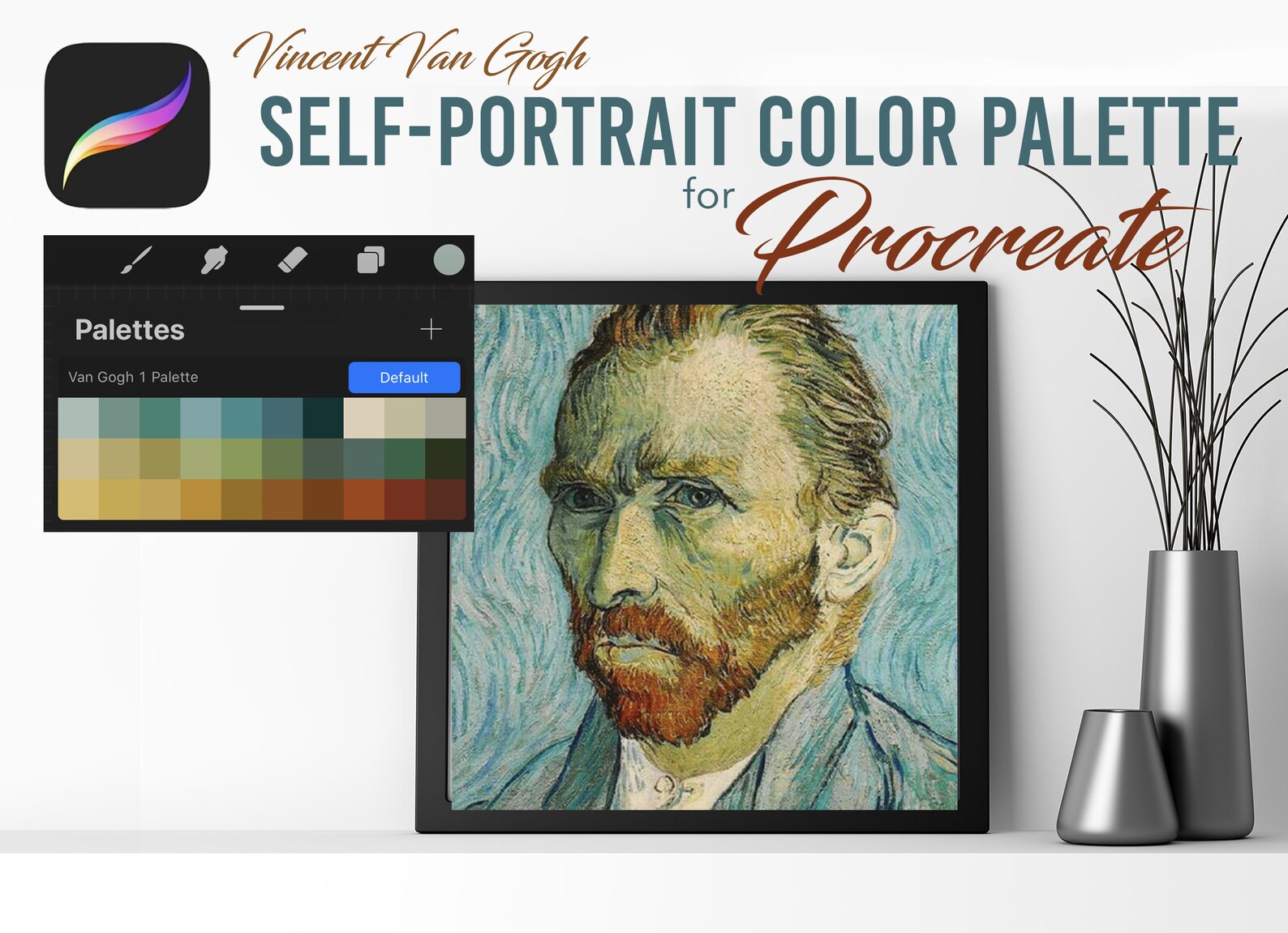 Procreate: Color Palette Van Gogh Self-portrait - Etsy