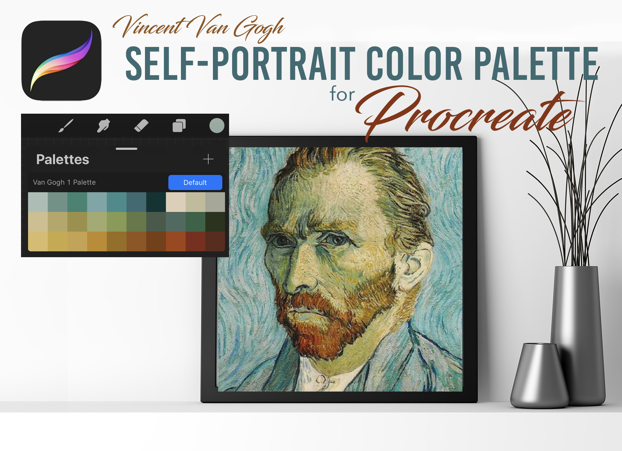 Procreate: Color Palette Van Gogh Self-portrait - Etsy