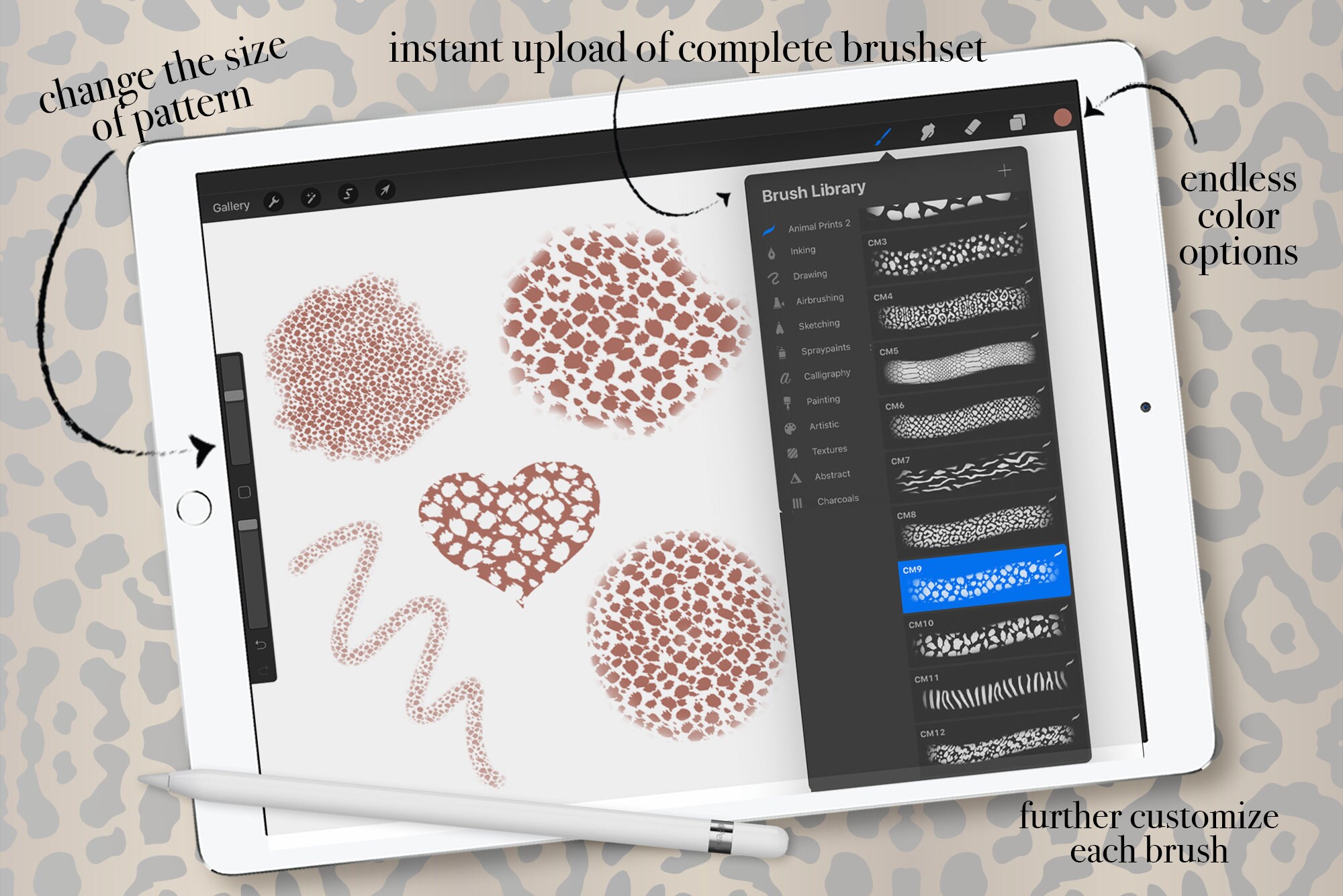 Procreate: Seamless Animal Print Pattern Brushset Two | Etsy