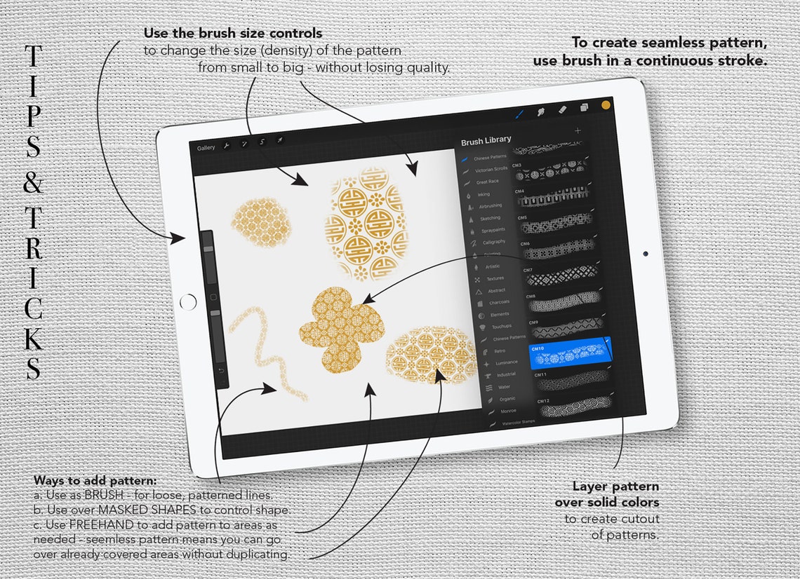 Procreate: Seamless Pattern Brushes - Chinese Motifs Set Two - Etsy