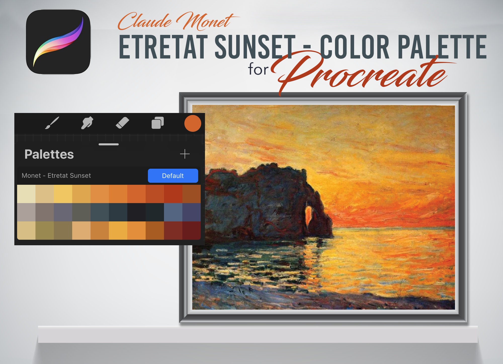 Procreate: Color Palette Monet Etretat Sunset - Etsy