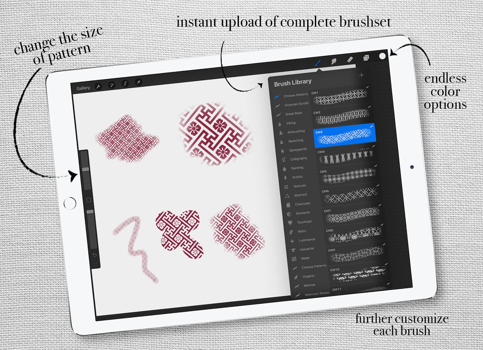 Procreate: Seamless Pattern Brushes Chinese Motifs Set One - Etsy