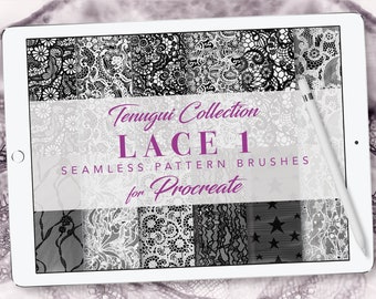Procreate: Seamless Pattern Brushes LACE Set Two personal | Etsy