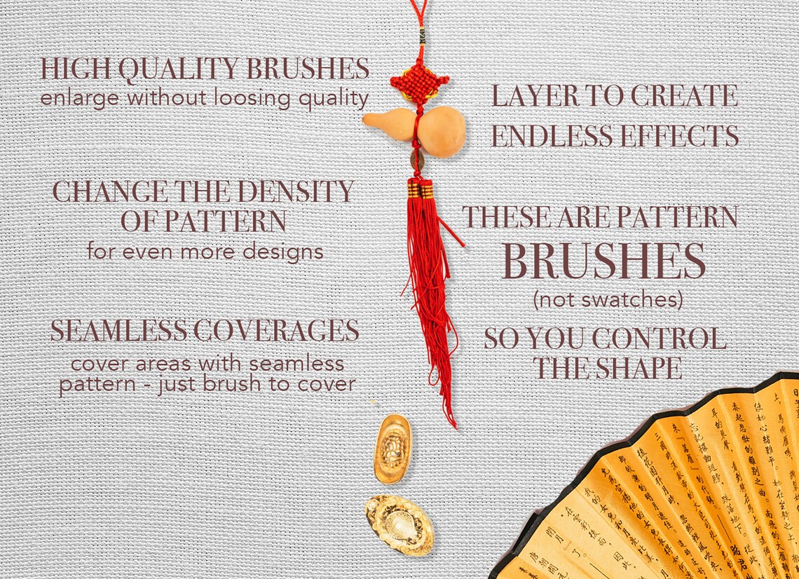 Procreate: Seamless Pattern Brushes Chinese Motifs Set Two - Etsy