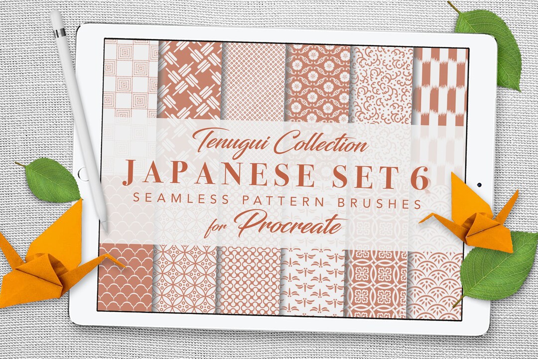 Procreate: Seamless Pattern Brushes - Japanese Motifs Set Six - Etsy