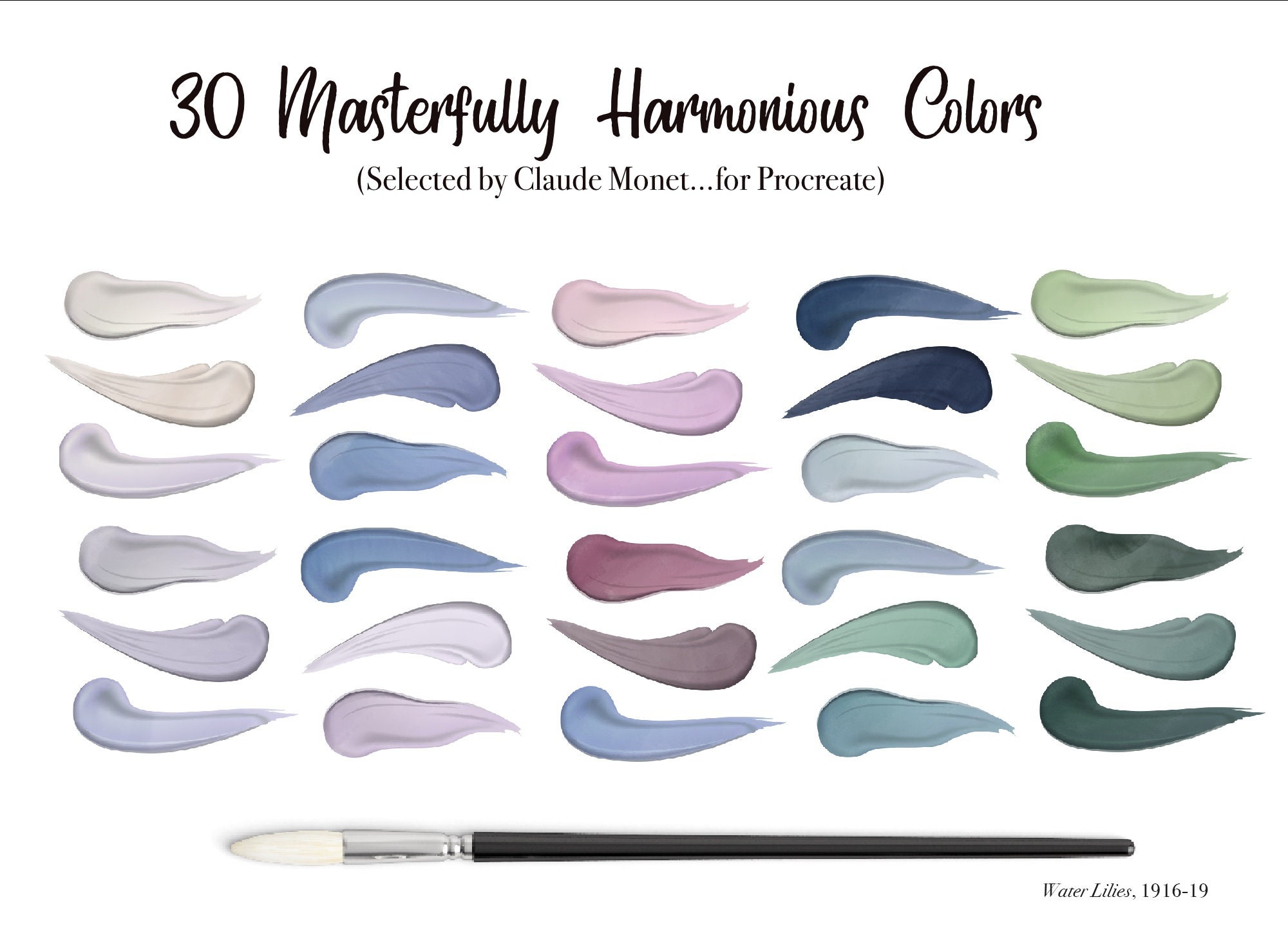 Procreate: Color Palette Monet Water Lilies - Etsy
