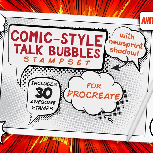 Procreate Stamps: Comic-style Bubbles | Etsy