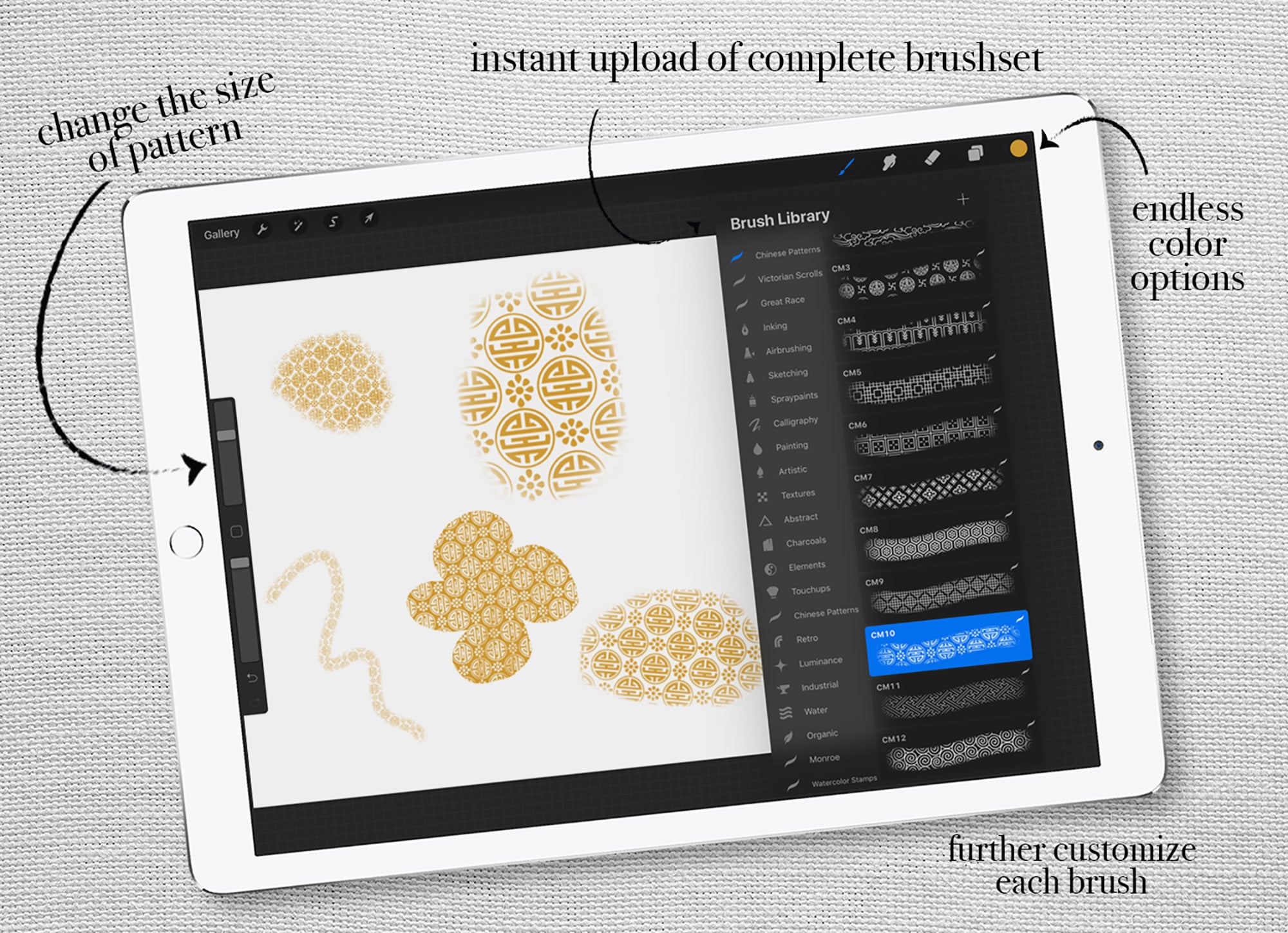 Procreate: Seamless Pattern Brushes Chinese Motifs Set Two - Etsy