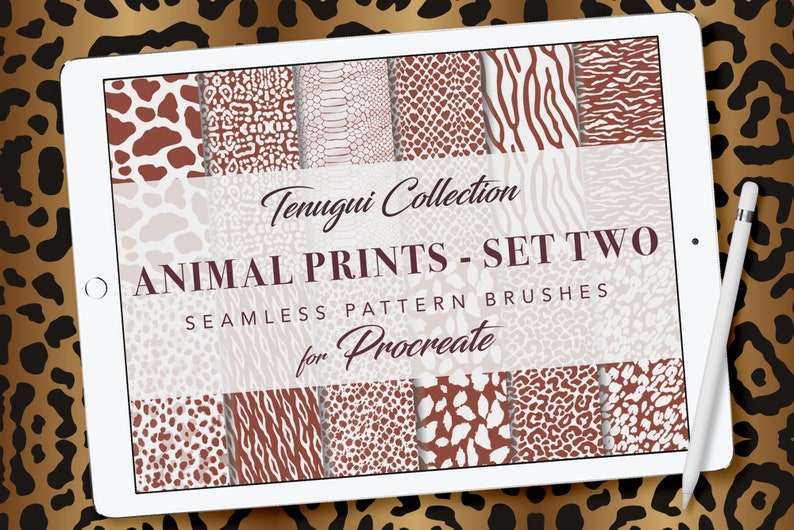 Procreate: Seamless Animal Print Pattern Brushset Two | Etsy