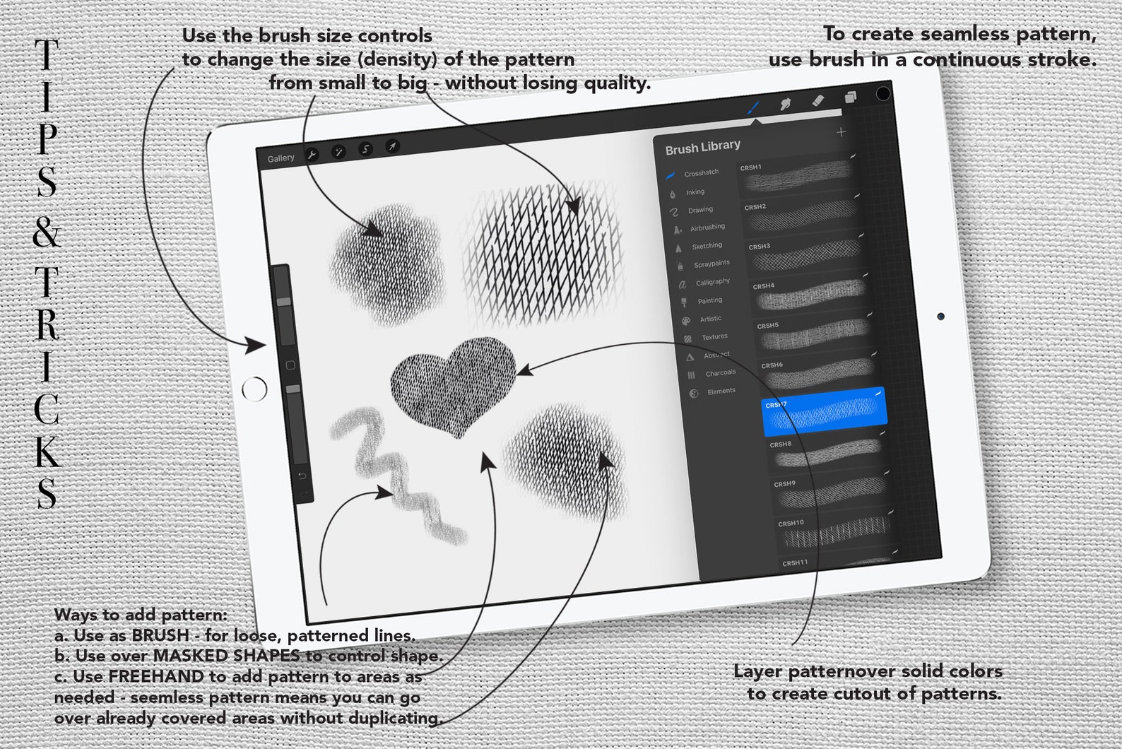 Procreate: Seamless Crosshatch Pattern Brushes - Etsy