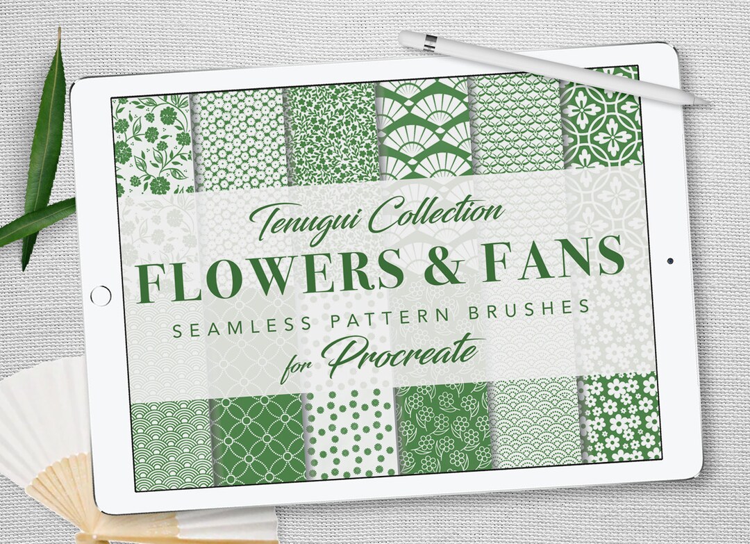 Procreate: Flowers & Fans Seamless Pattern Brushes - Etsy