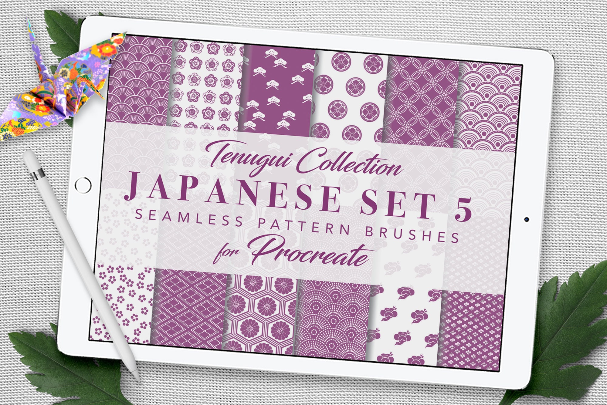 Procreate: Seamless Pattern Brushes Japanese Motifs Set Five - Etsy