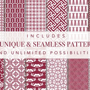 Procreate Seamless Pattern Brushes Chinese Motifs Set One Etsy