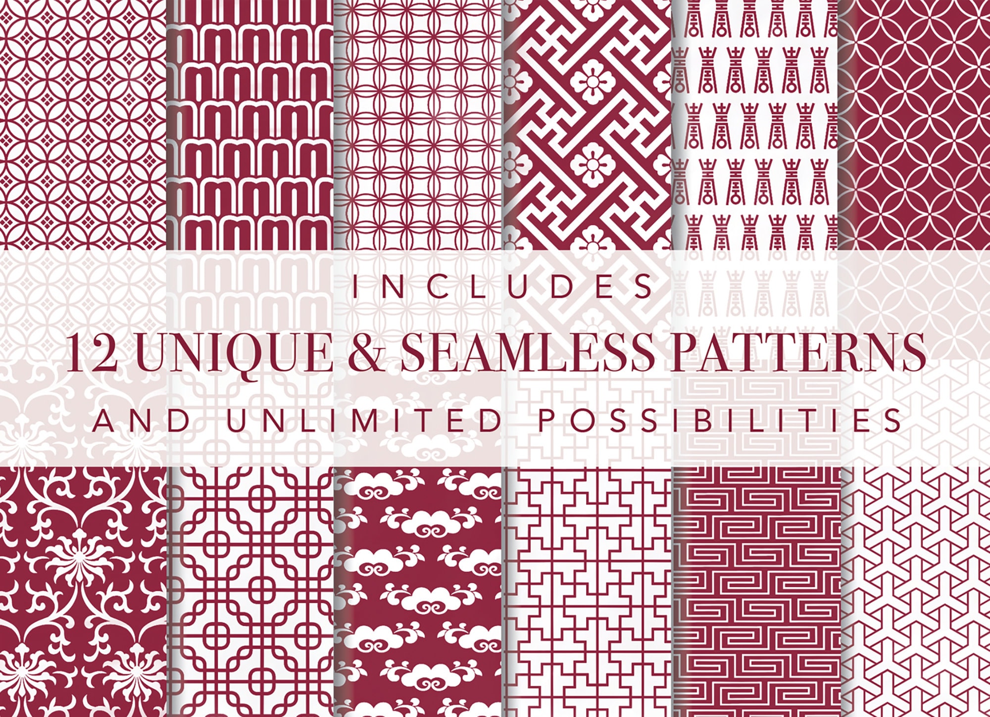 Procreate Seamless Pattern Brushes Chinese Motifs Set One Etsy