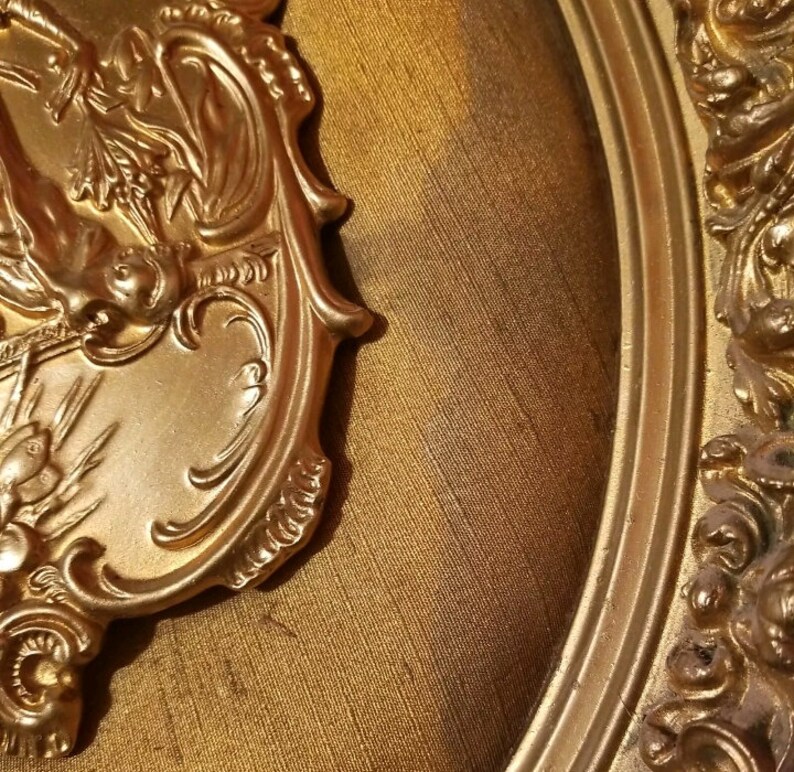 18th Century Carved Copper Bas-relief Bucolic Scene Lady Knight Cupid ...