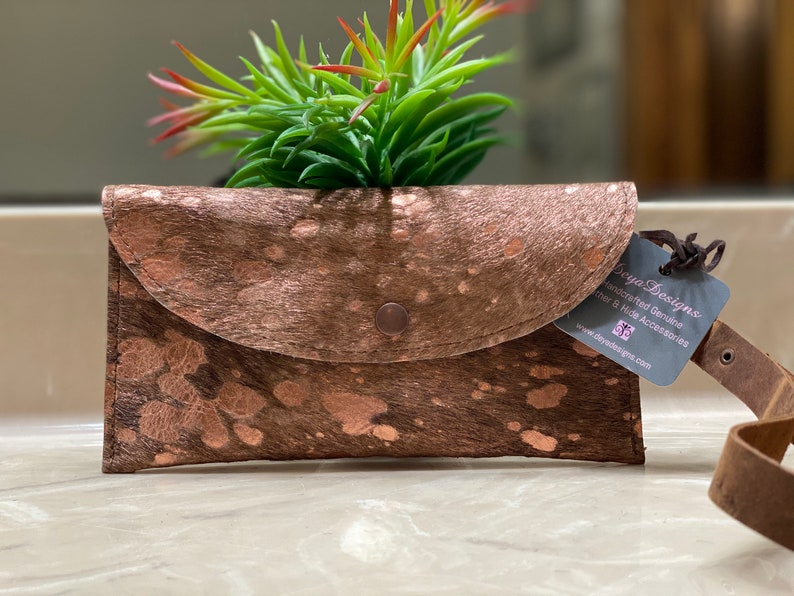 Brindle Gold Acid Wash Hide, Clutch, Purse - Etsy