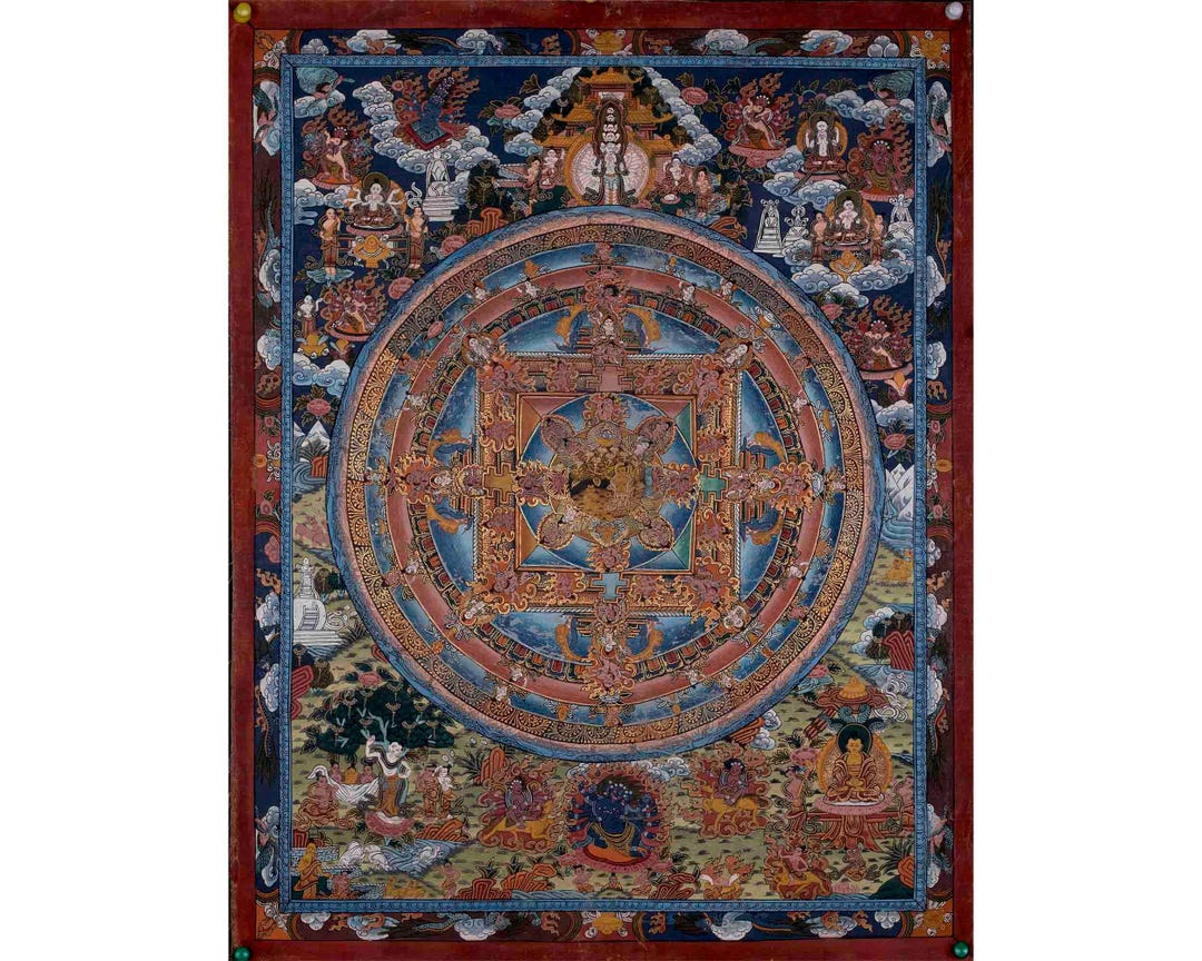 Rare Hand-painted Queen Maya Devi Mandala Buddhist Art Shakyamuni ...