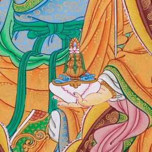Lotus-born Master Padmasambhava Thangka Hand-painted Tibetan Artwork ...