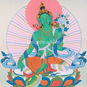 Traditional Green Tara Sacred Thangka Goddess of Liberation Hand ...