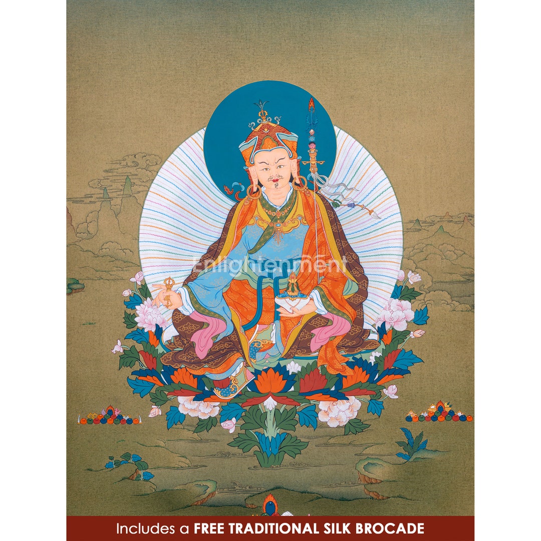 Karma Gadri Thangka of Guru Rinpoche With FREE BROCADE, High Quality ...