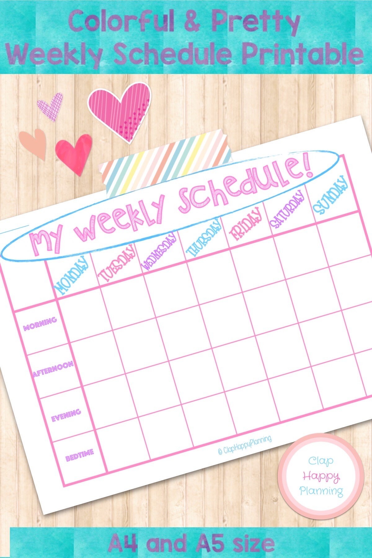 Weekly Planner Printable Kit, A4 & A5 Planner Size, Instant Digital ...