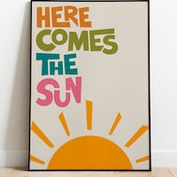 The Beatles, Here Comes the Sun/retro Kitchen Wall Art/nursery Art ...