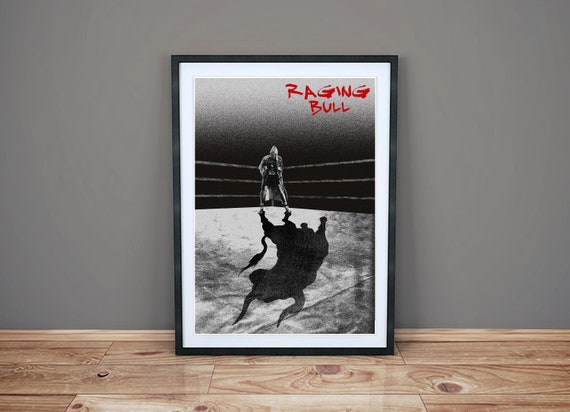 Raging Bull Minimalist Movie Art Print Poster Wall Art | Etsy
