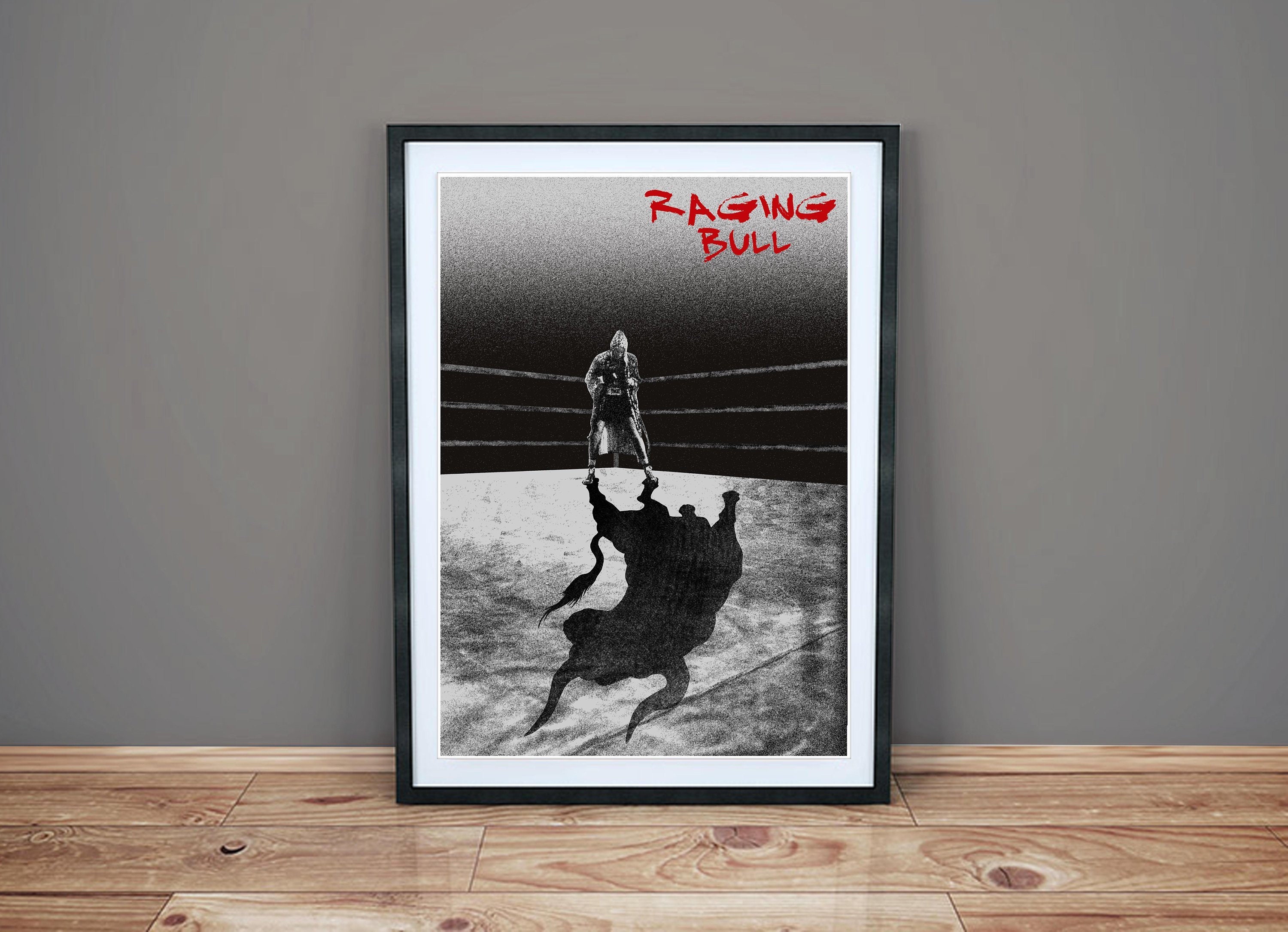 Raging Bull Minimalist Movie Art Print Poster Wall Art | Etsy