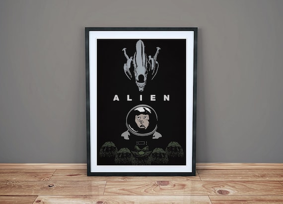 Alien Minimalist Movie Art Print Poster Wall Art | Etsy